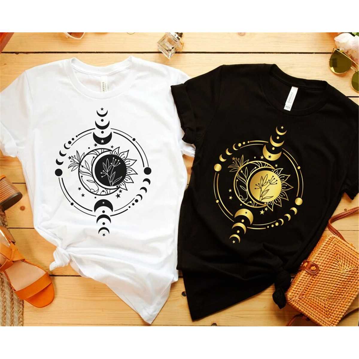 Mystic Moon And Sun Shirt, Mystical Moon Phase Shirt, Moon P | Inspire ...