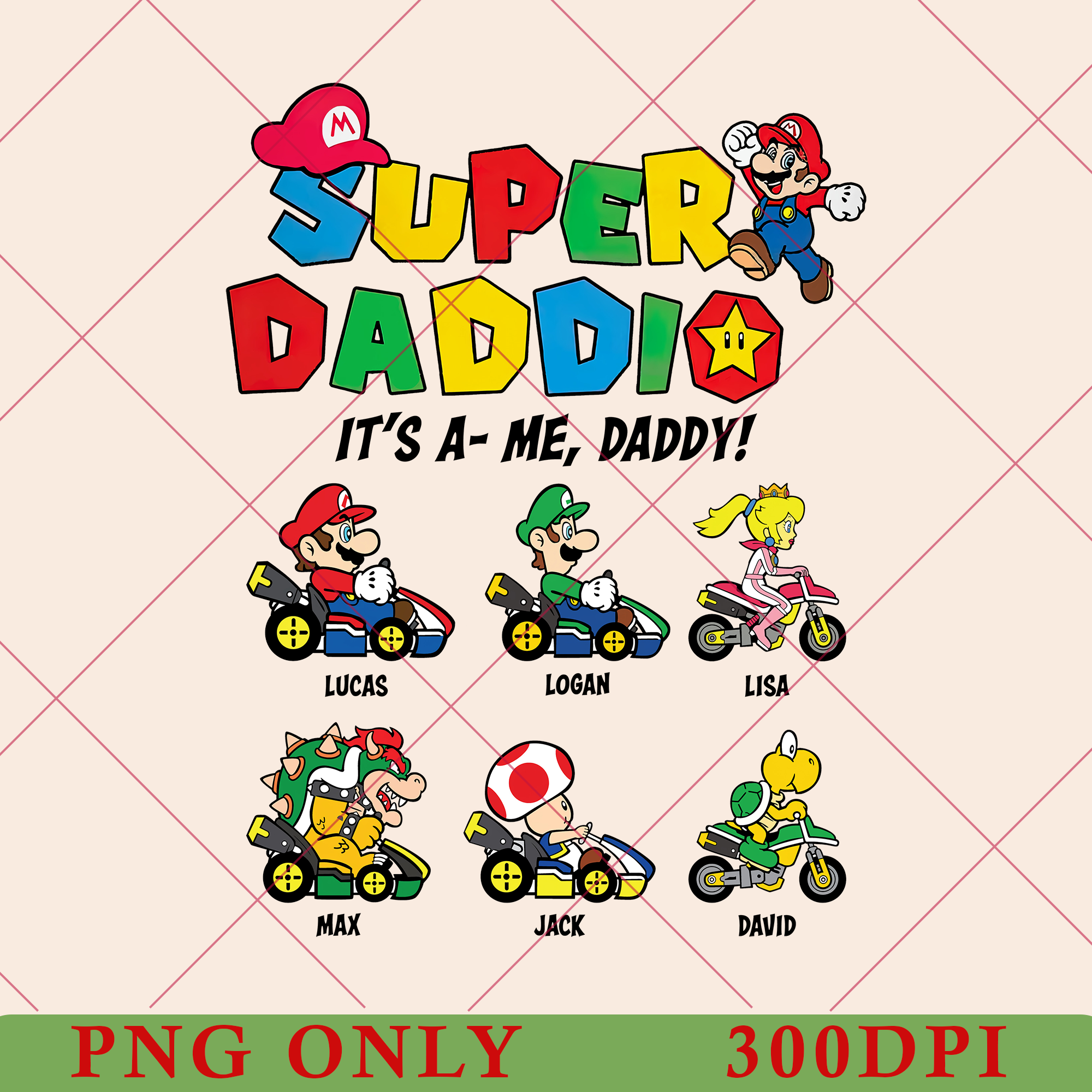 Personalized Super Daddio PNG, Super Mario PNG, Daddio PNG, | Inspire ...