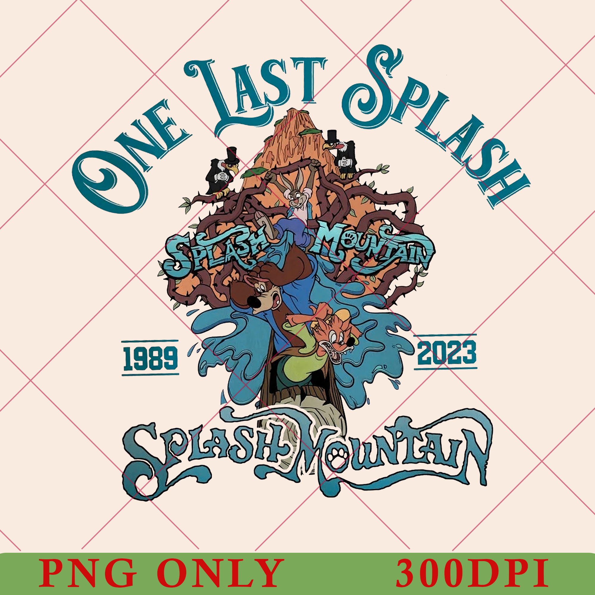 Vintage Disney Splash Mountain PNG, Retro Disneyland PNG, Sp | Inspire ...