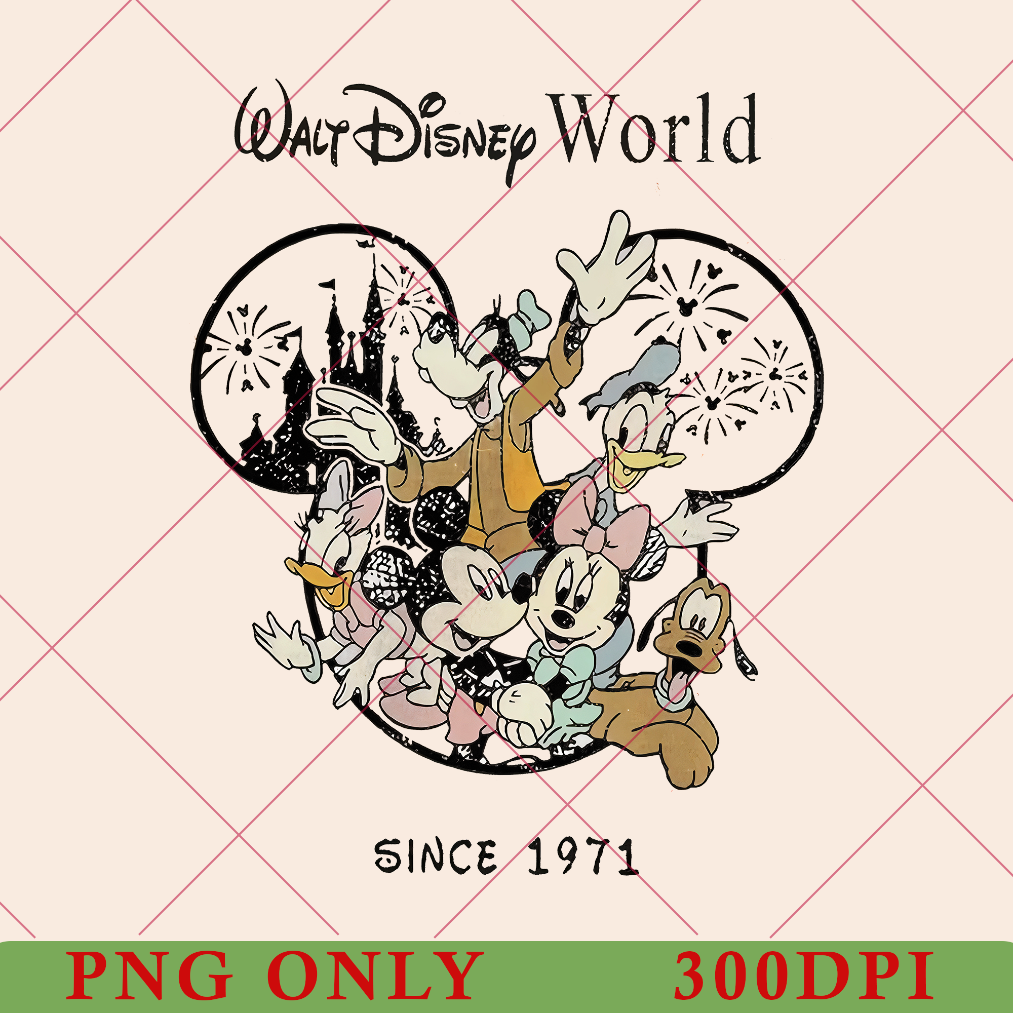 Retro Vintage Walt Disney World Est 1971 PNG, Mickey and Fri | Inspire ...