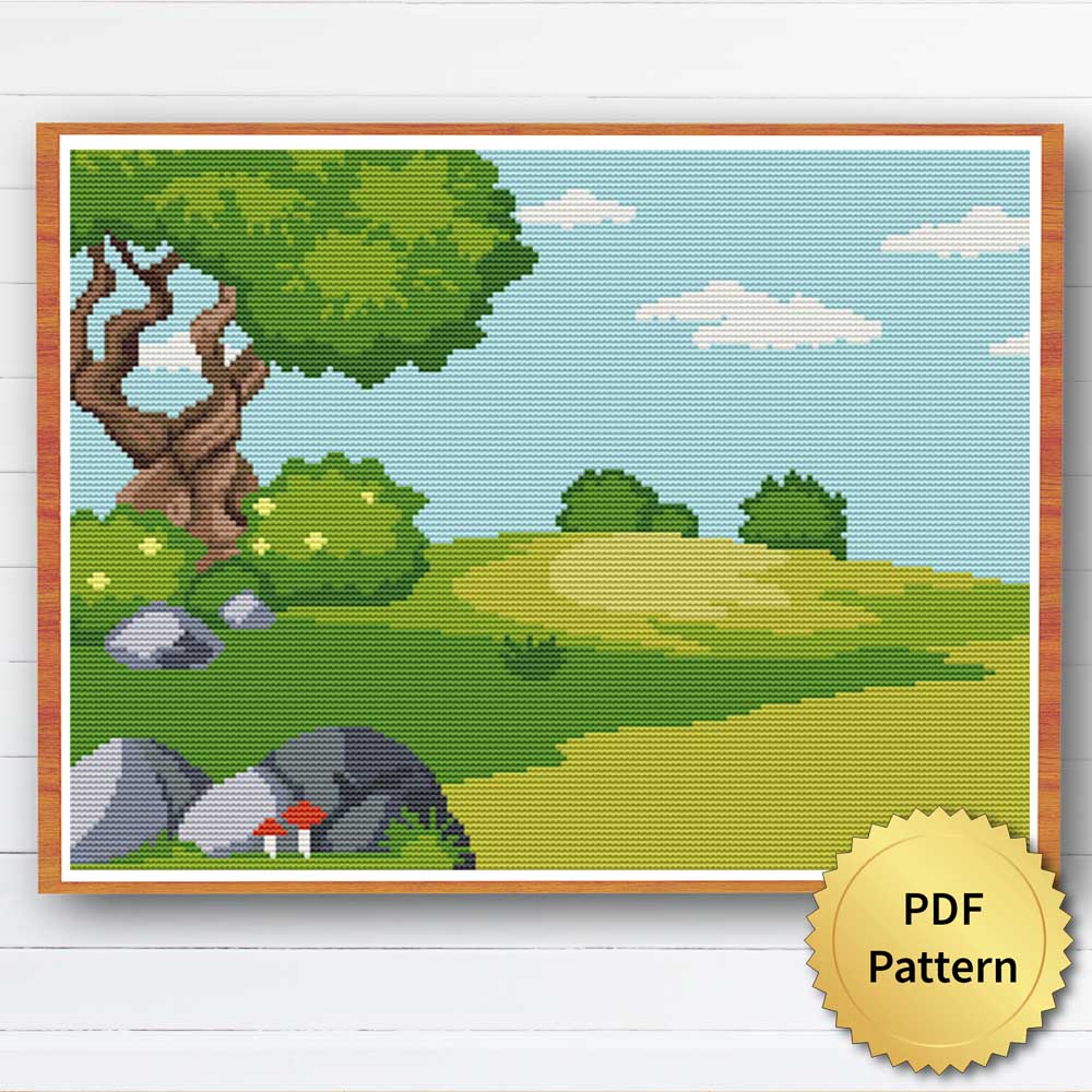 SUPER EASY Cross Stitch Pattern. Nature, Landscape, Minimali - Inspire ...