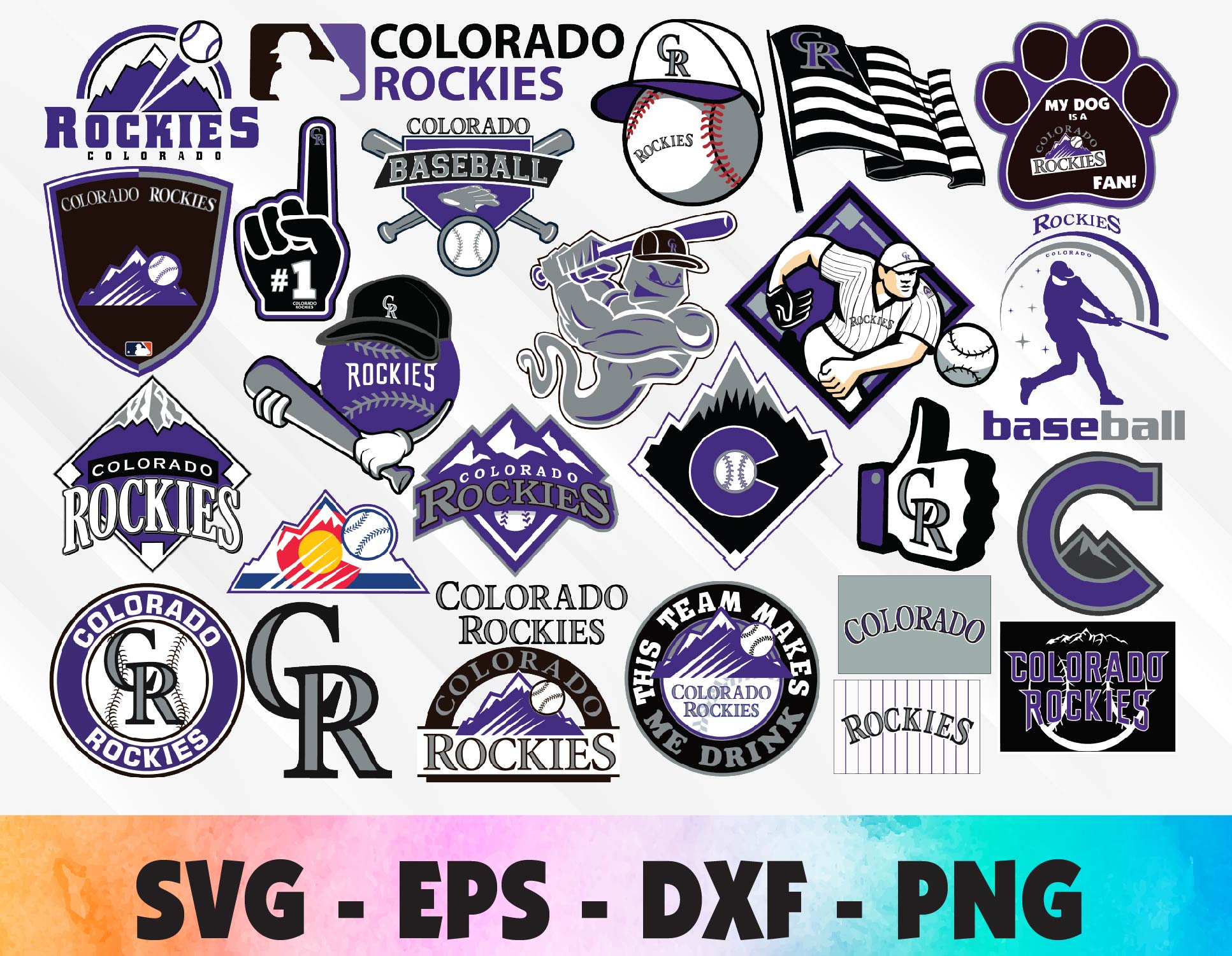 Colorado Rockies bundle logo, svg, png, eps, dxf 2 | Inspire Uplift