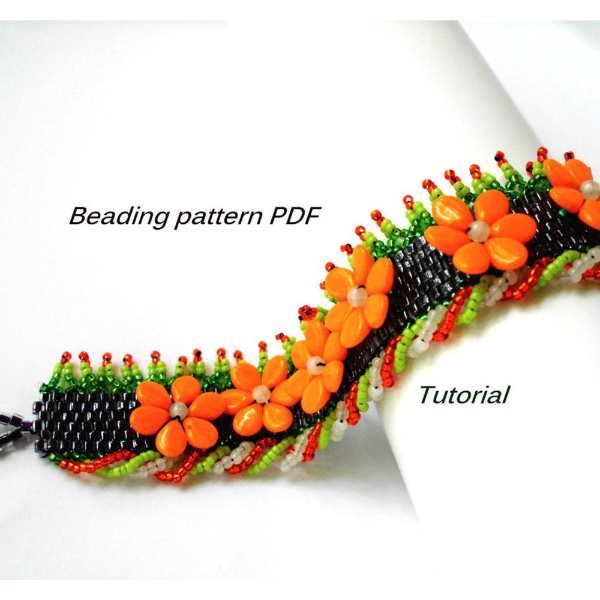 Beading pattern PDF. Beaded bracelet Summer. Digital tutori | Inspire ...