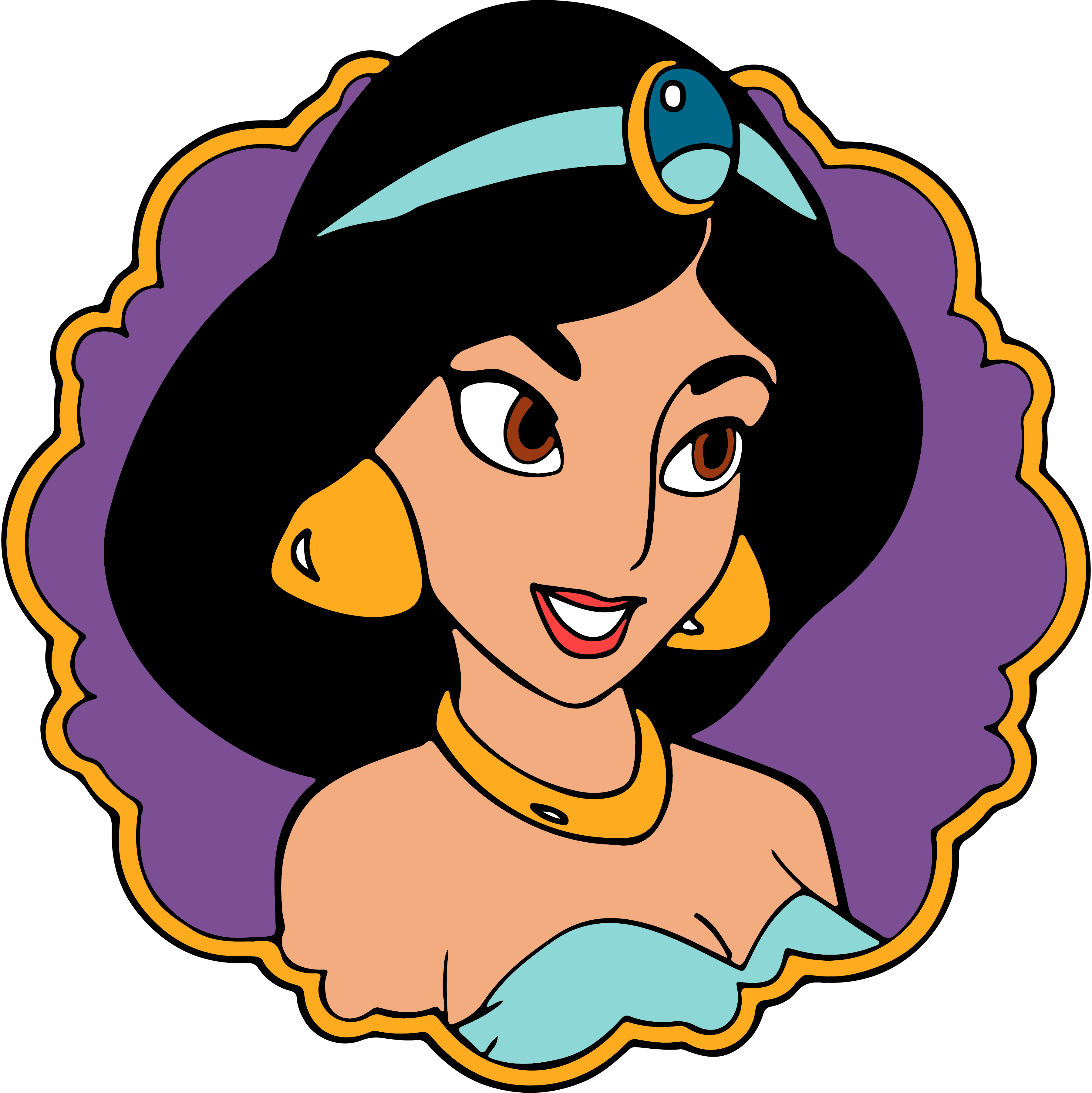 "Aladdin SVG, Aladdin Clipart, Jasmine SVG, Princess Clipart - Inspire ...