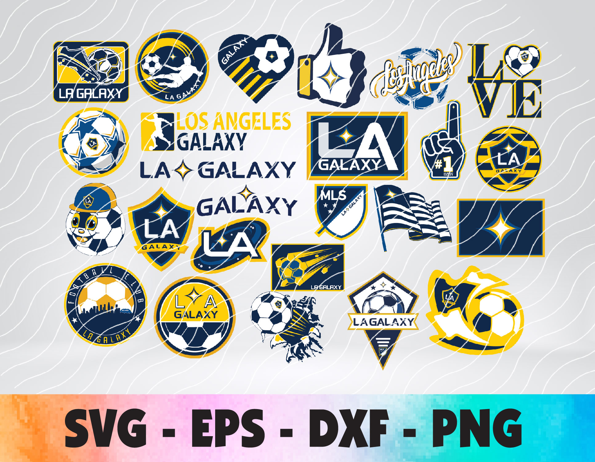 LA Galaxy logo, bundle logo, svg, png, eps, dxf - Inspire Uplift