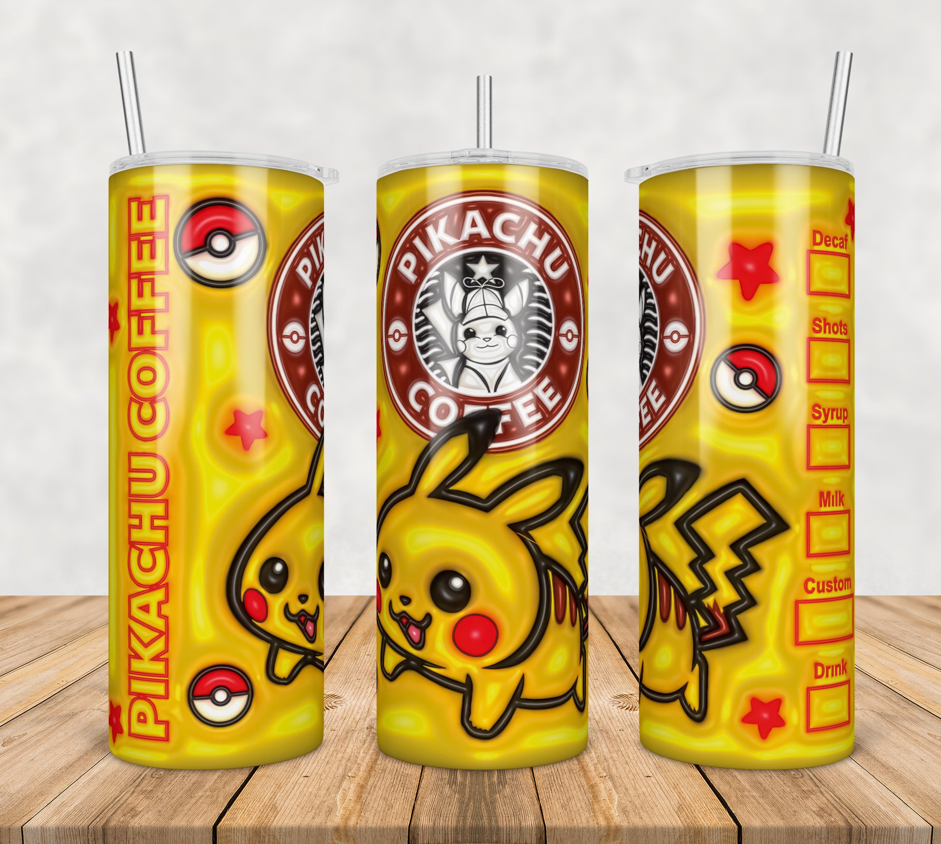 Pikachu Tumbler Wrap Png, Pikachu 20oz Skinny Tumbler Templa | Inspire ...