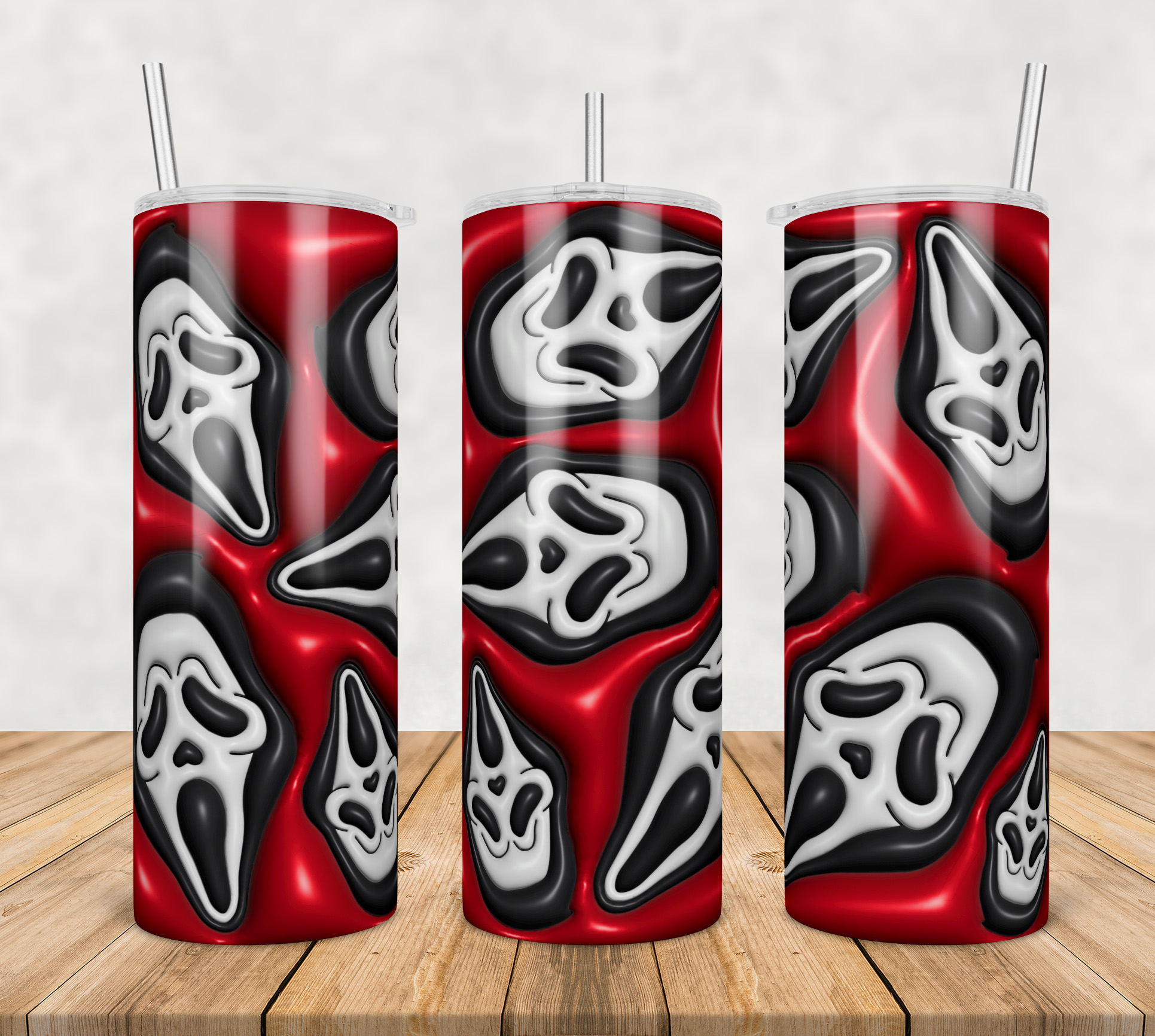 Ghostface Tumbler Wrap Png, Ghostface 20oz Skinny Tumbler Te | Inspire ...