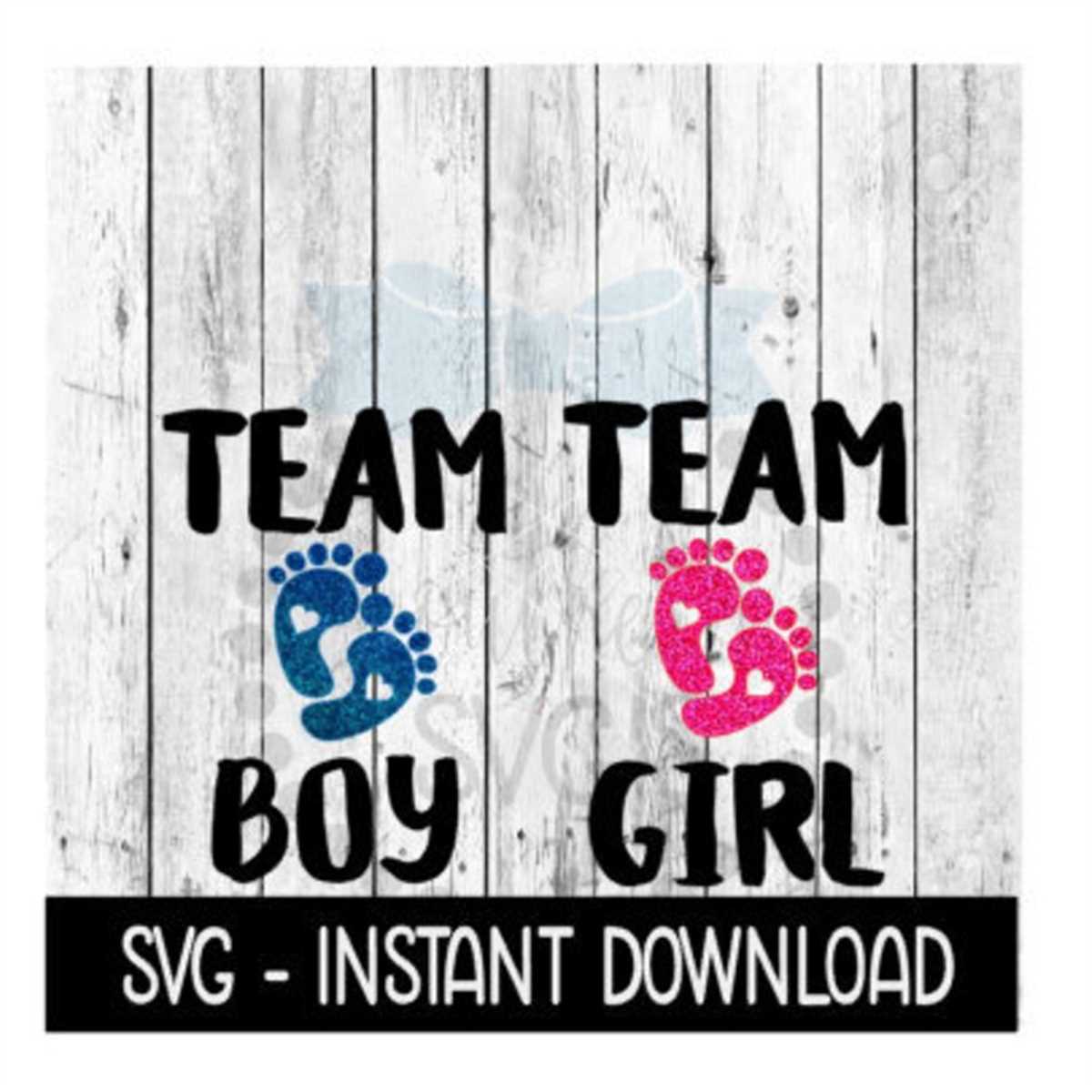 Team Boy, Team Girl, Expecting, Baby Shower SVG Files, Insta - Inspire ...