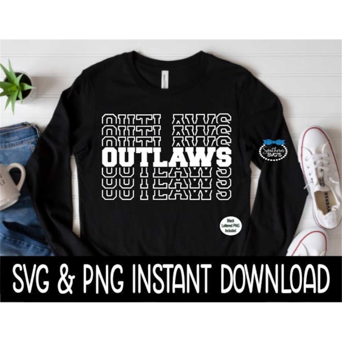 Outlaws SVG, Outlaws PNG, Outlaws Stacked Instant Download, - Inspire ...