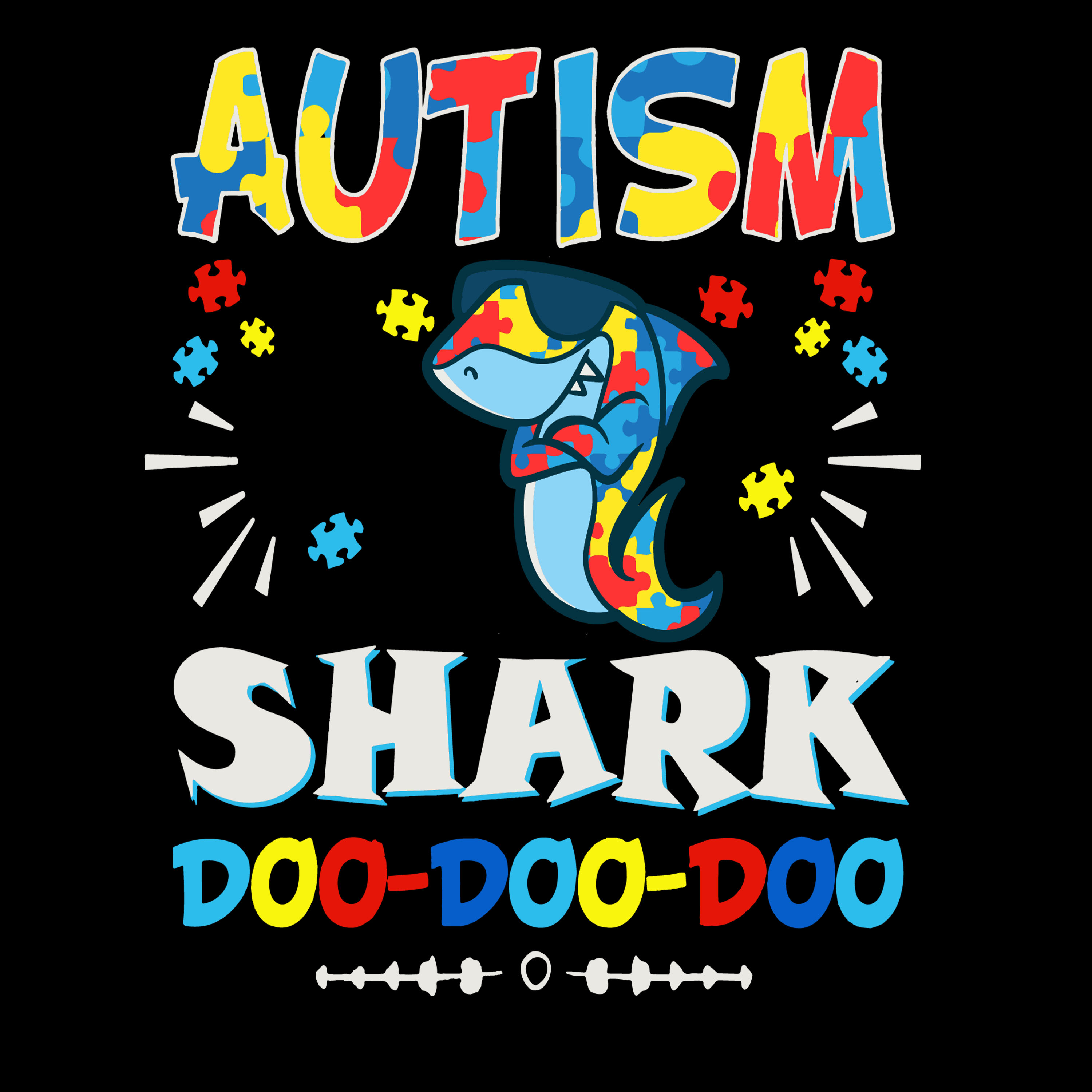 Shark Autism Awareness Svg, Autism Puzzle Piece Logo Svg, Au - Inspire ...