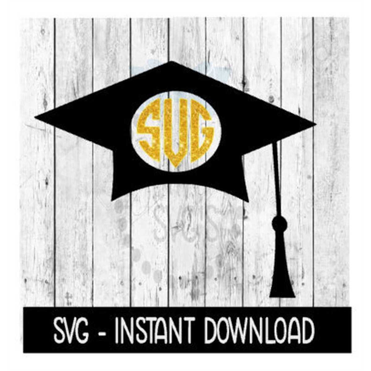 Graduation Cap Monogram Frame SVG, Graduation SVG Files, Ins | Inspire ...