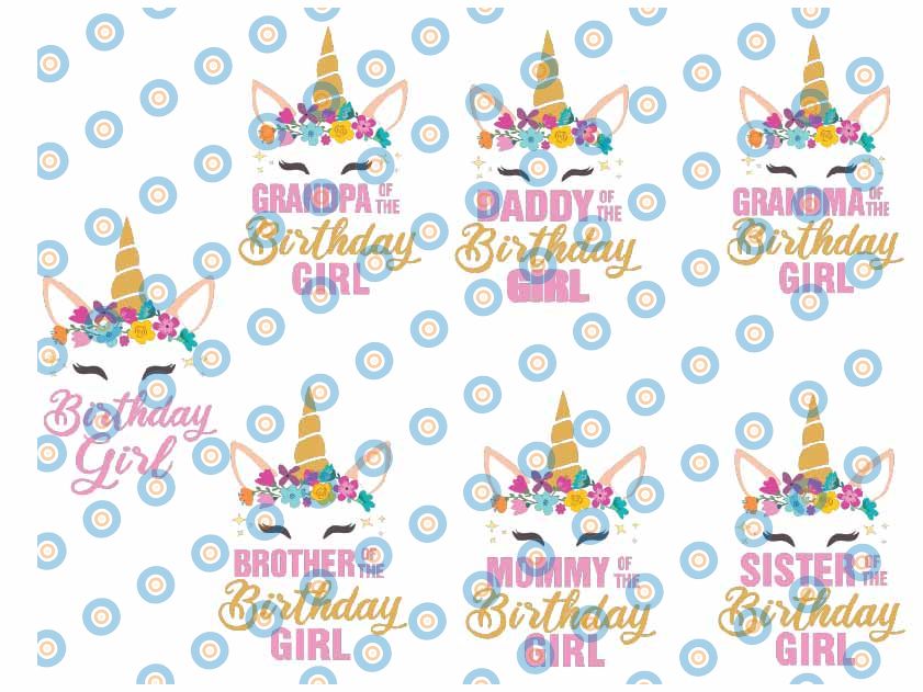 Unicorn Family svg Bundle, Family Unicorn Birthday svg, Unic | Inspire ...