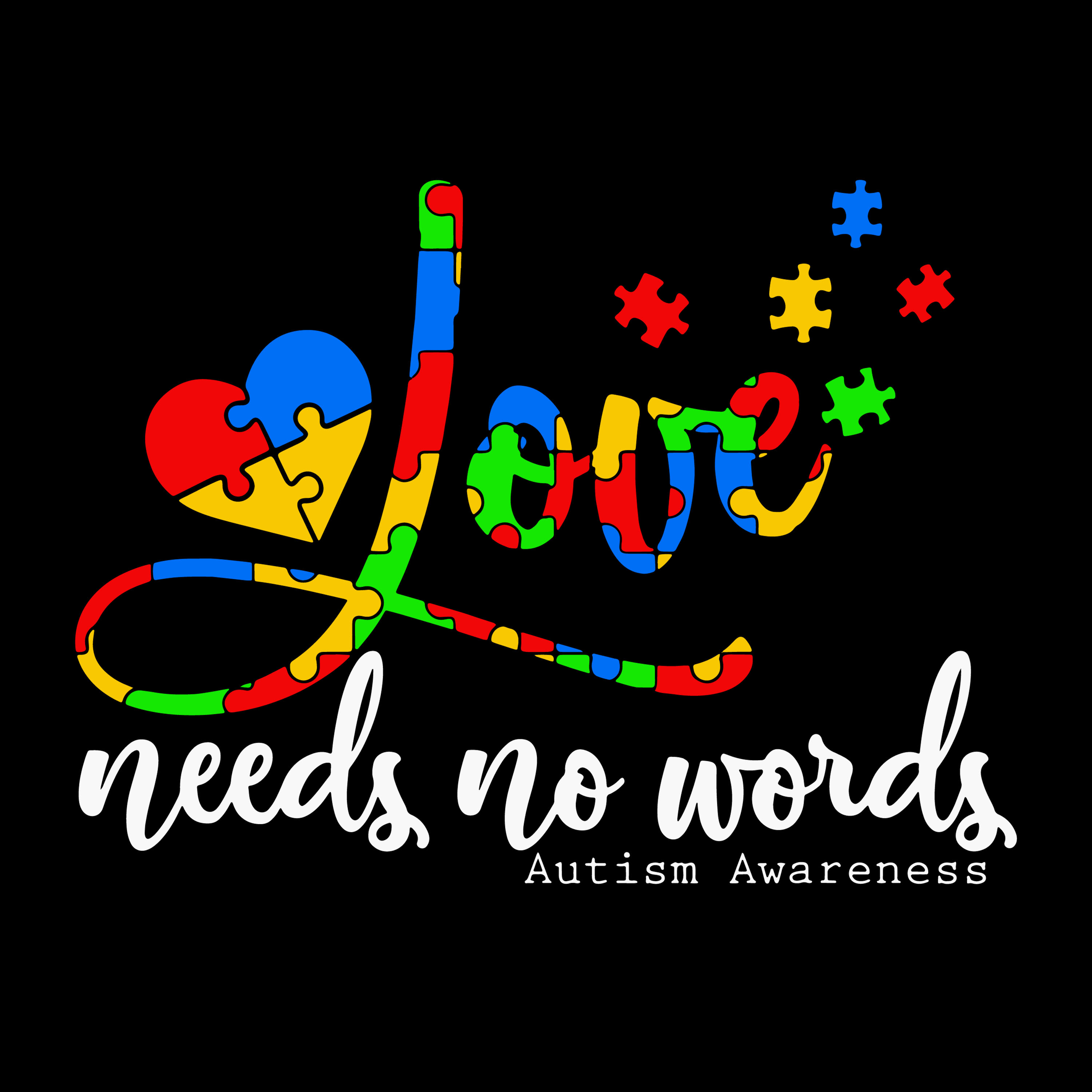 Love Needs No Words Autism Awareness Svg, Autism Puzzle Piec | Inspire ...