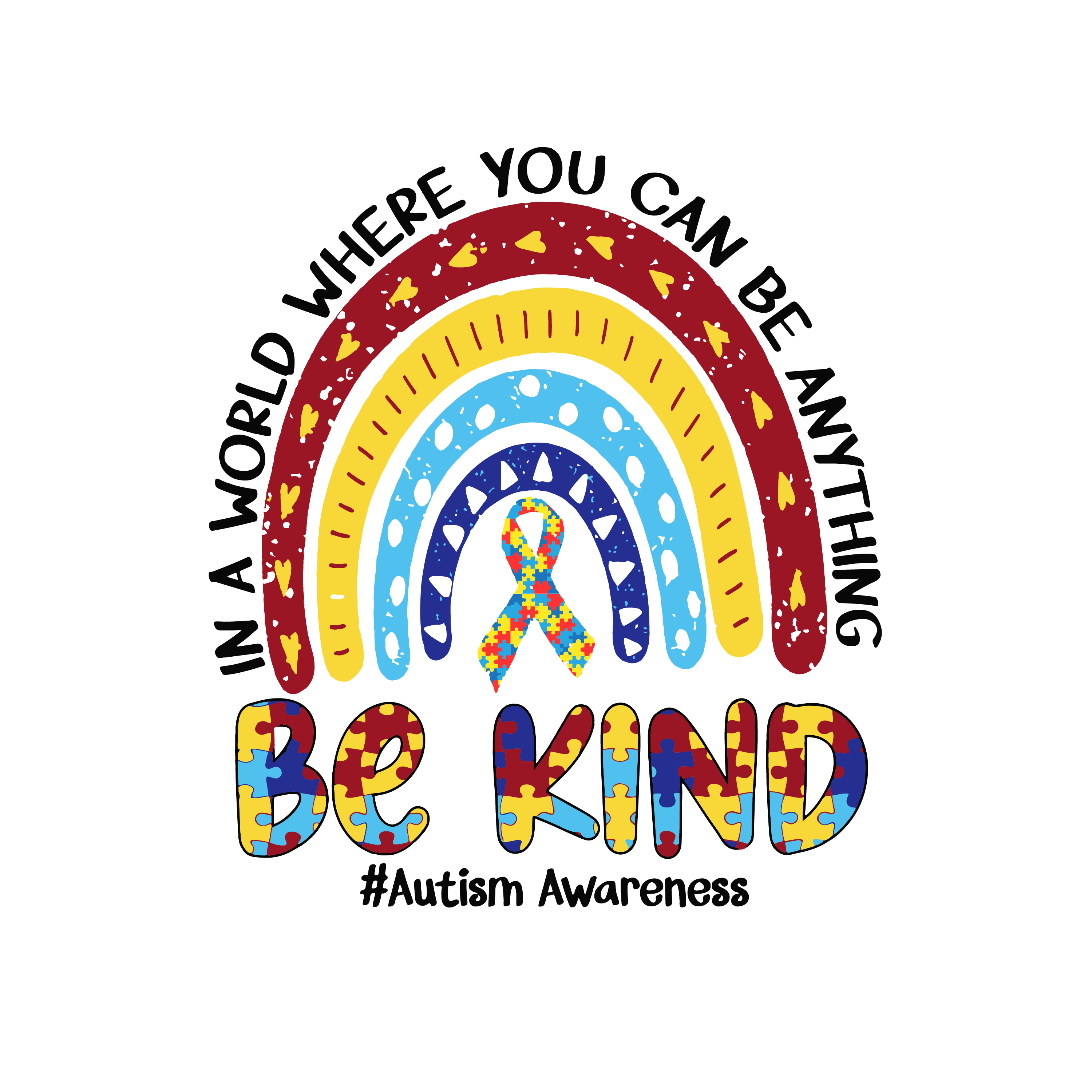 Be Kind Autism Awareness Svg, Autism Puzzle Piece Logo Svg, | Inspire ...
