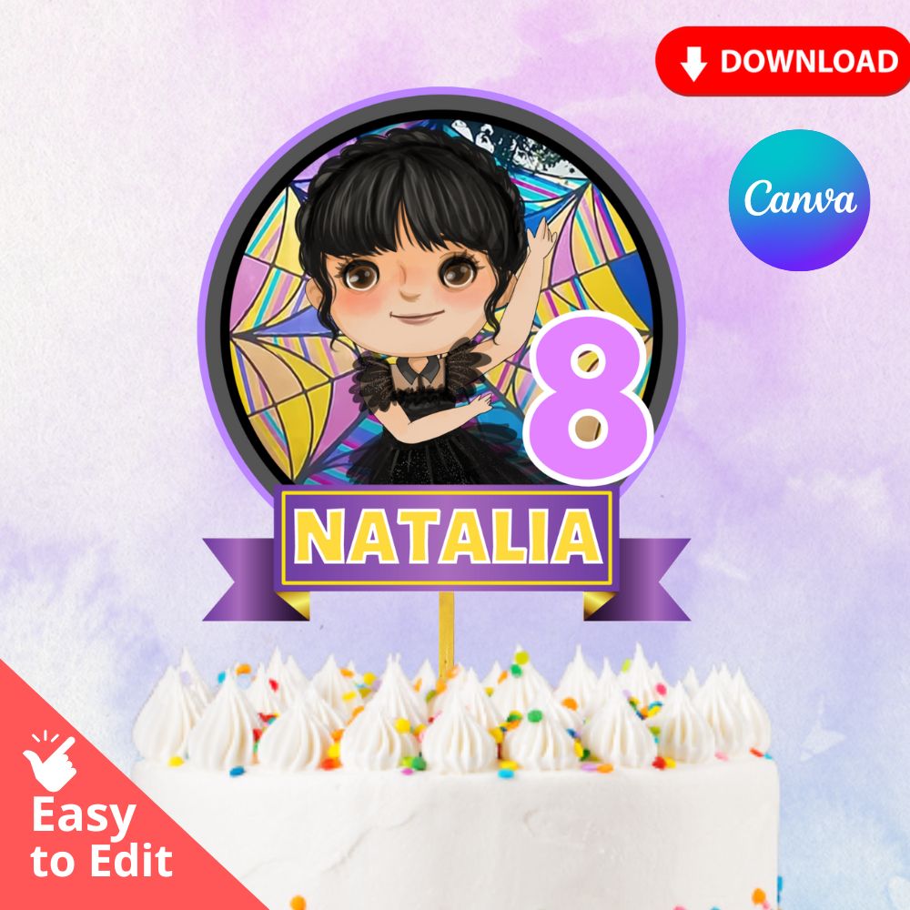 Wednesday Addams Dance Birthday Cake topper Centerpiece | Inspire Uplift