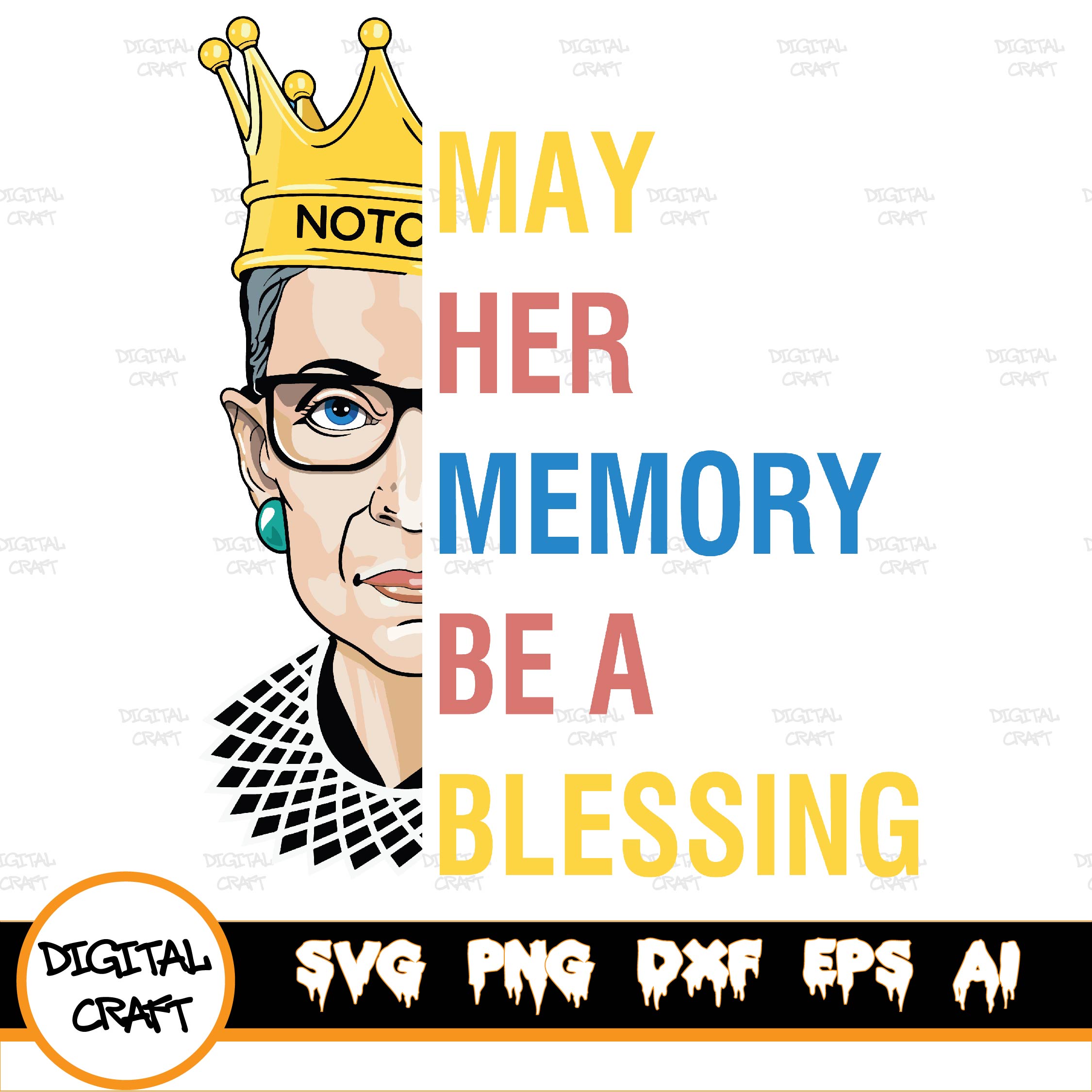 Ruth Bader Ginsburg may her memory a blessing Svg, Rib Ruth - Inspire ...