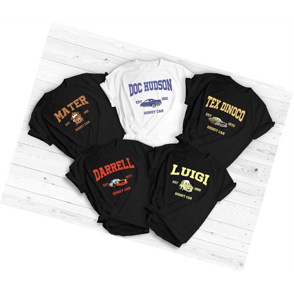 Disney Pixar Cars Characters Est Shirt, Mater Tex Dinoco Dar | Inspire ...