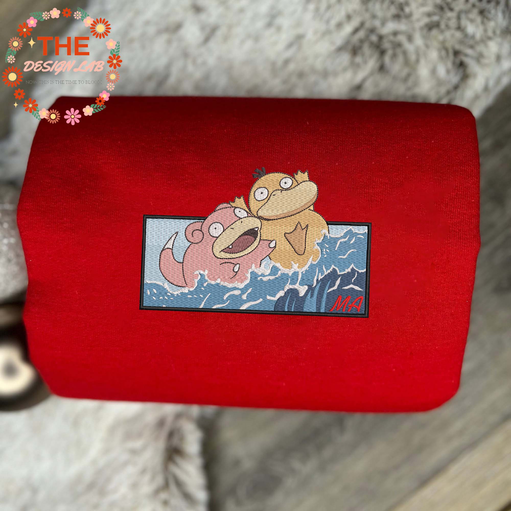 Slowbro x Psyduck Embroidered Sweatshirt, Pokemon Anime Embr | Inspire ...