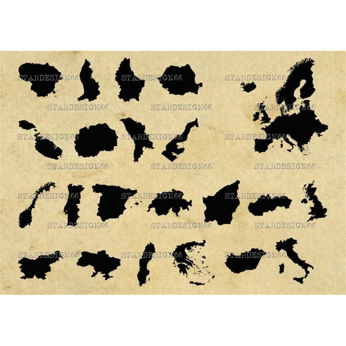 Digital SVG PNG JPG European Countries, maps, borders, vecto - Inspire ...