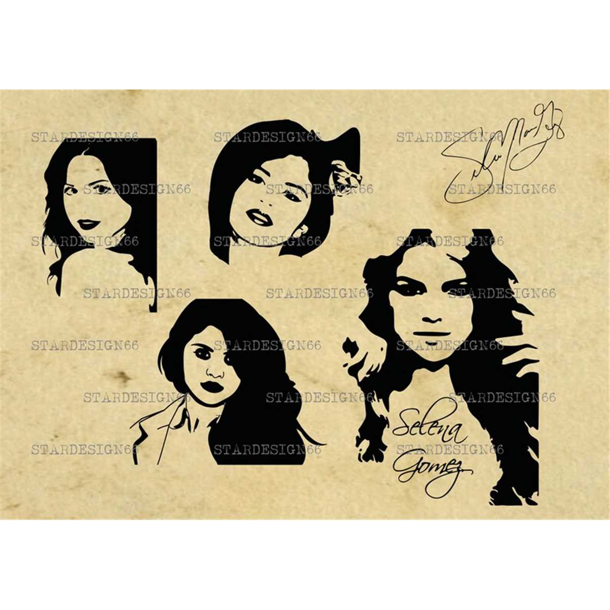 Digital SVG PNG JPG Selena Gomez, vector, clipart, silhouett | Inspire ...
