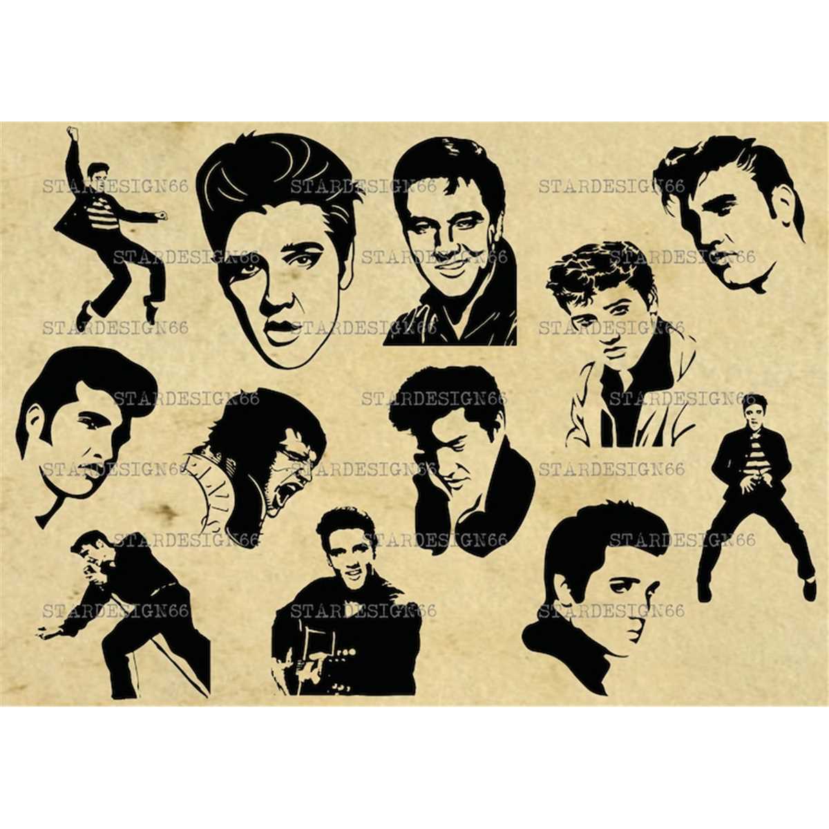 Digital SVG PNG JPG Elvis Presley, silhouette, vector, clipa | Inspire ...