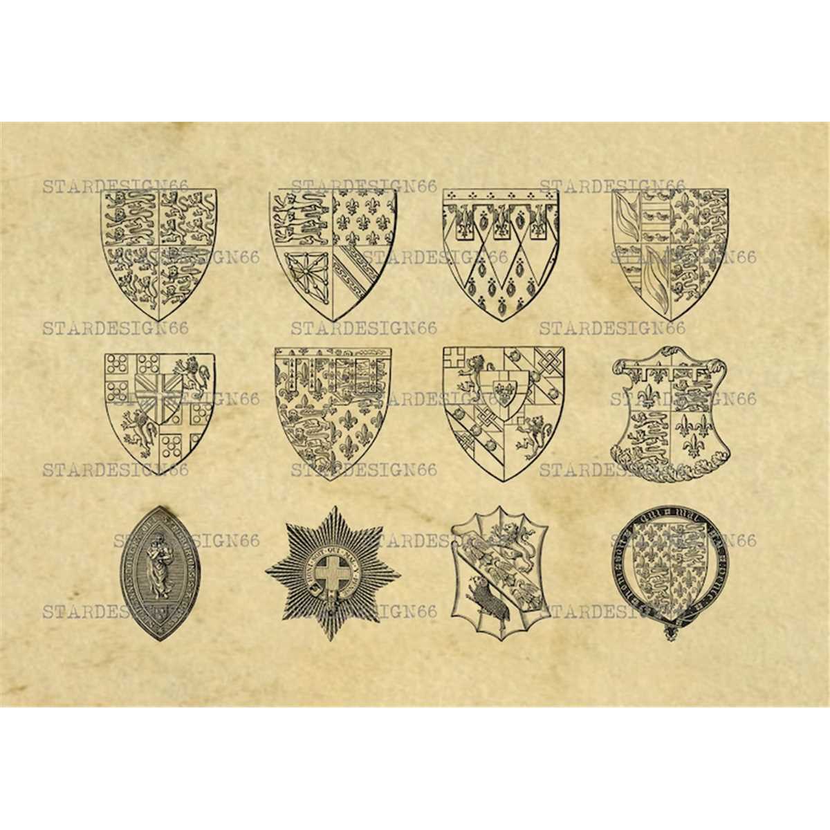 Digital SVG PNG JPG Old Emblems, medieval, heraldic, shield, | Inspire ...