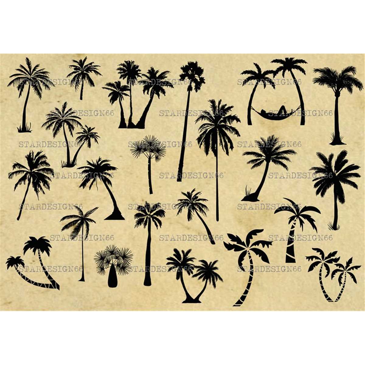 Digital SVG PNG JPG Palms Tree, vector, clipart, silhouette, | Inspire ...
