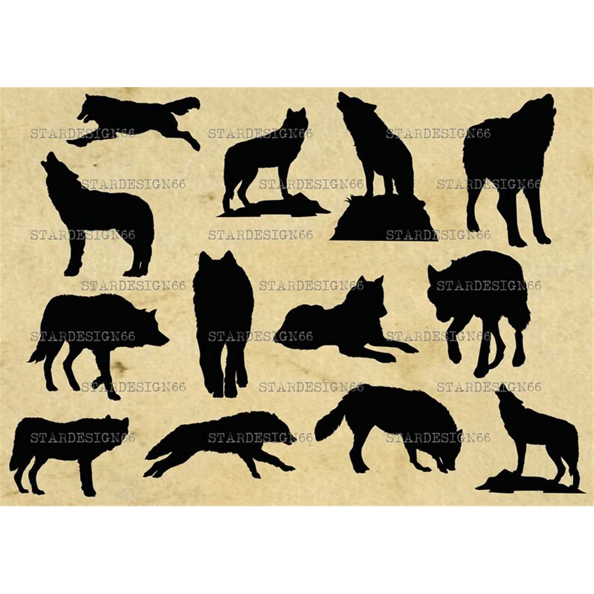 Digital SVG PNG JPG Wolves, silhouette, vector, clipart, ins | Inspire ...
