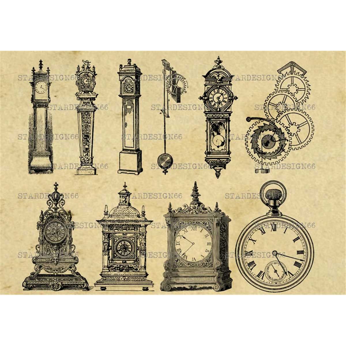 Digital SVG PNG JPG Old Style Cloks, time, pendulum, minute, | Inspire ...