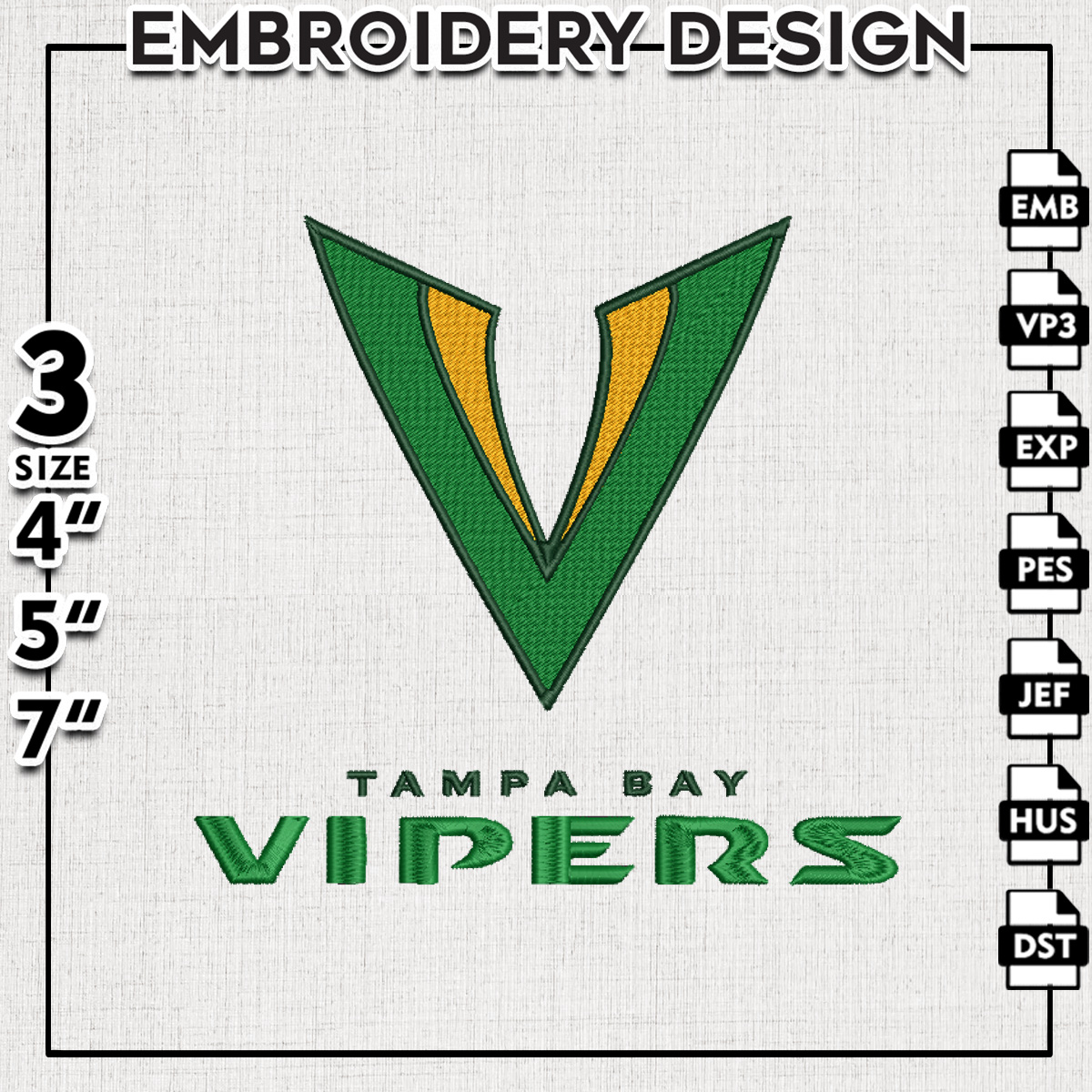 Nike Tampa Bay Vipers Embroidery Designs, XFL Teams Embroide | Inspire ...