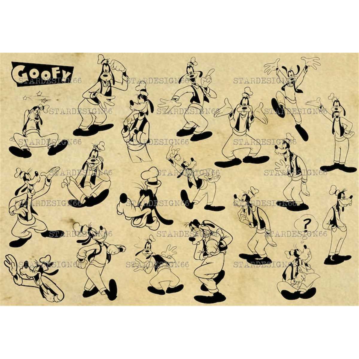 Digital SVG PNG JPG Goofy, vector, silhouette, clipart, inst - Inspire ...