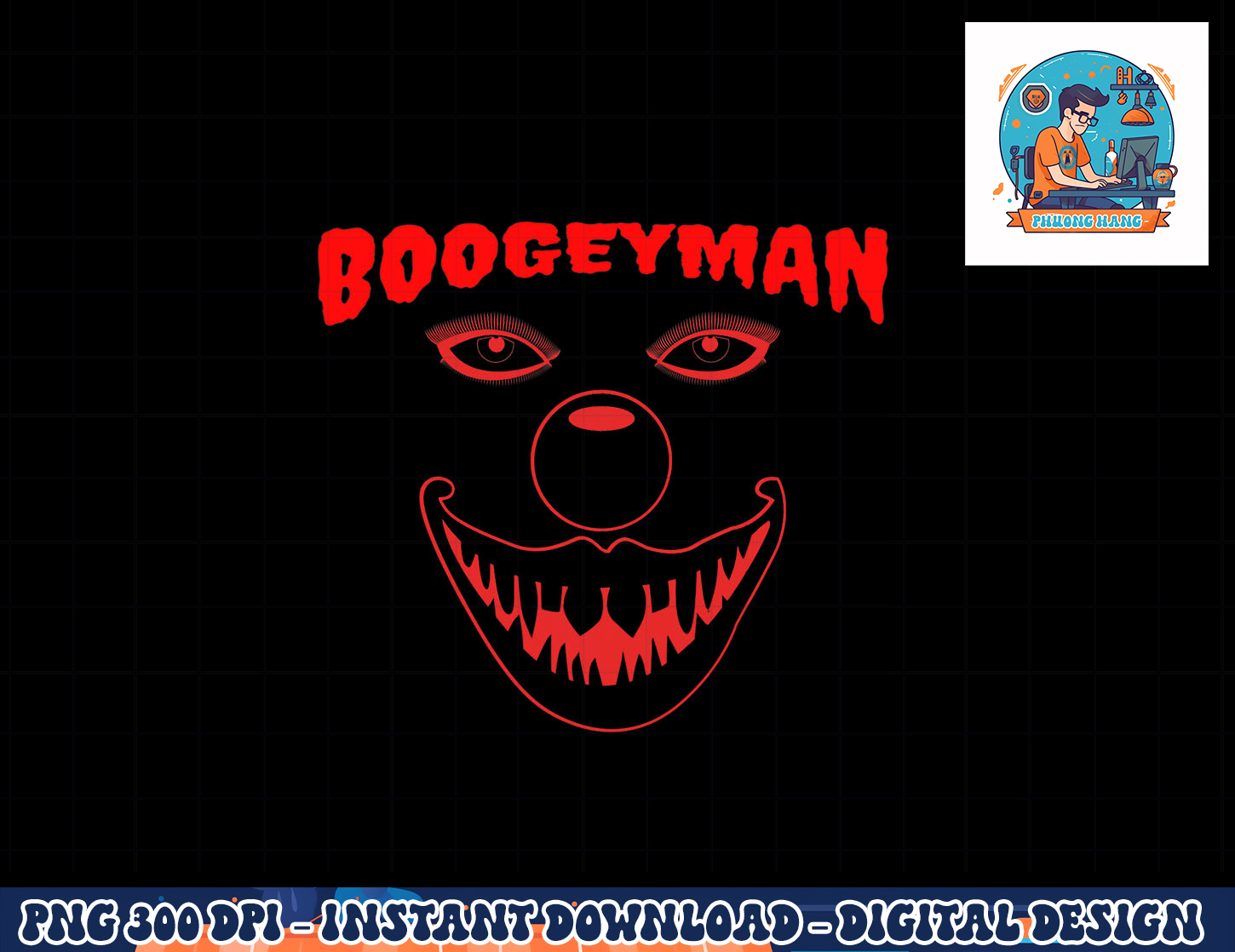Boogeyman Funny Creepy Clown Halloween Costume png, sublimat | Inspire ...