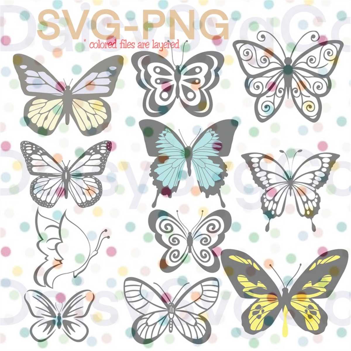 Butterfly Springtime Bundle 11 Different Designs, SVG and PN | Inspire ...