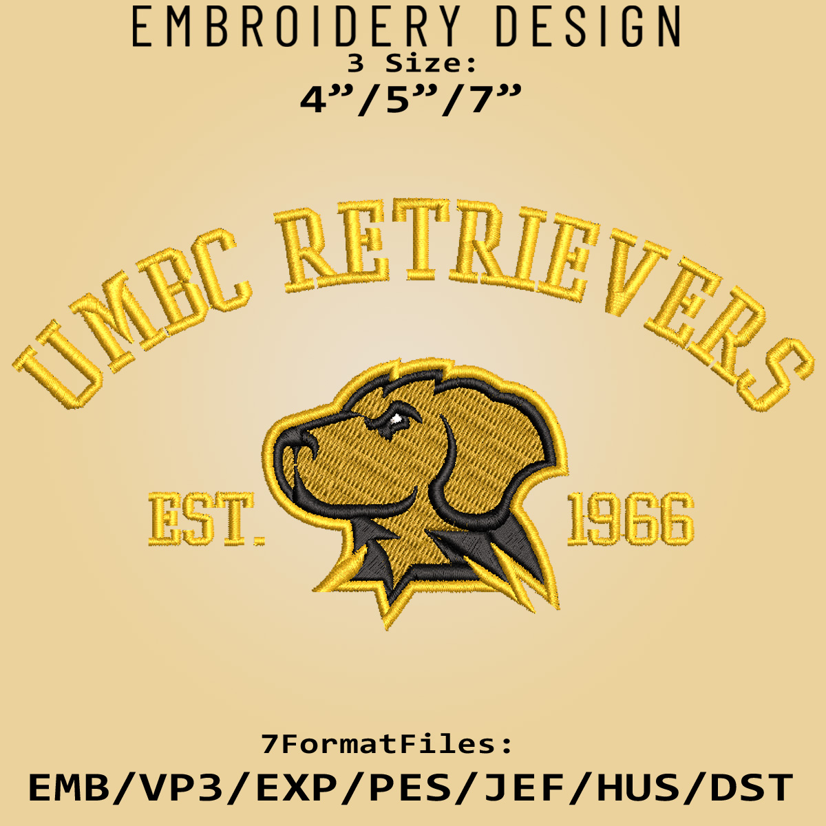 UMBC Retrievers embroidery design, NCAA Logo Embroidery File - Inspire ...