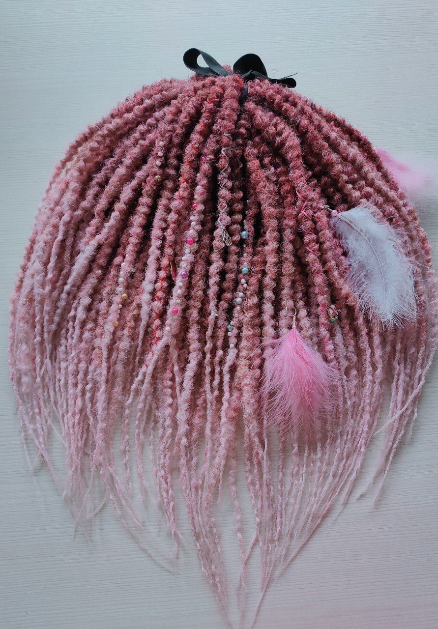 Pinky Red and baby pink De synthetic crochet dreadlocks Bu | Inspire Uplift