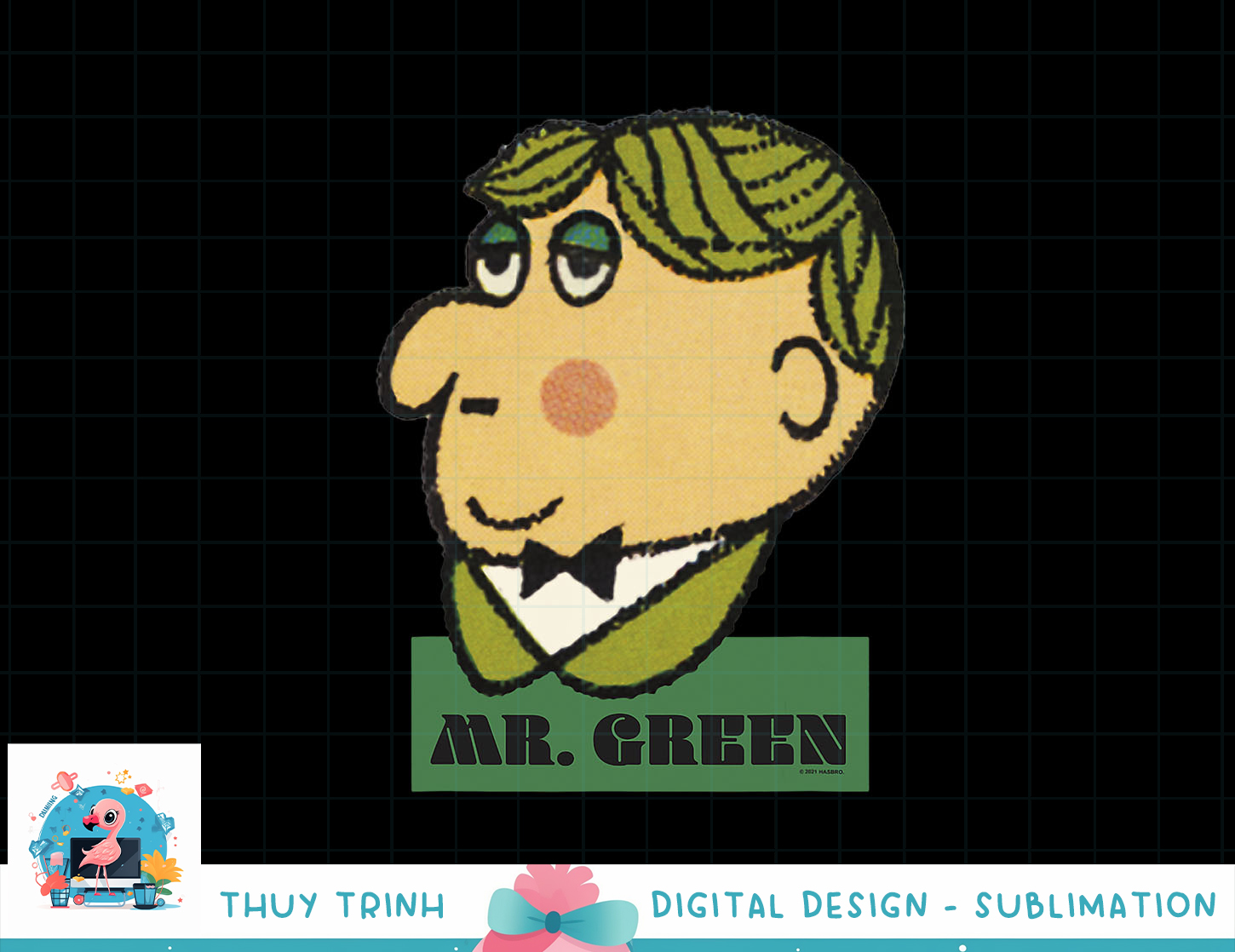 Clue Halloween Mr. Green Big Face png, sublimation copy - Inspire Uplift