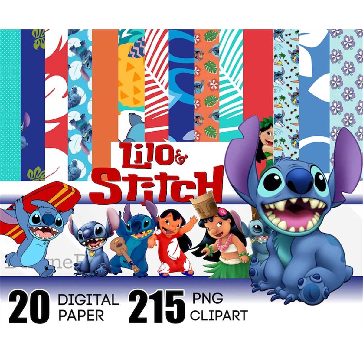 Lilo and Stitch Digital Paper, Lilo Stitch PNG Clipart Insta | Inspire ...