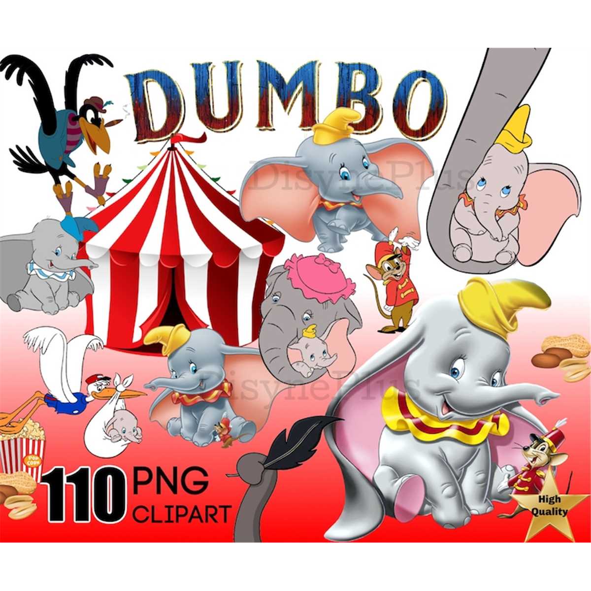 Digital Dumbo PNG Clipart, Dumbo Digital Download, Elephant | Inspire ...