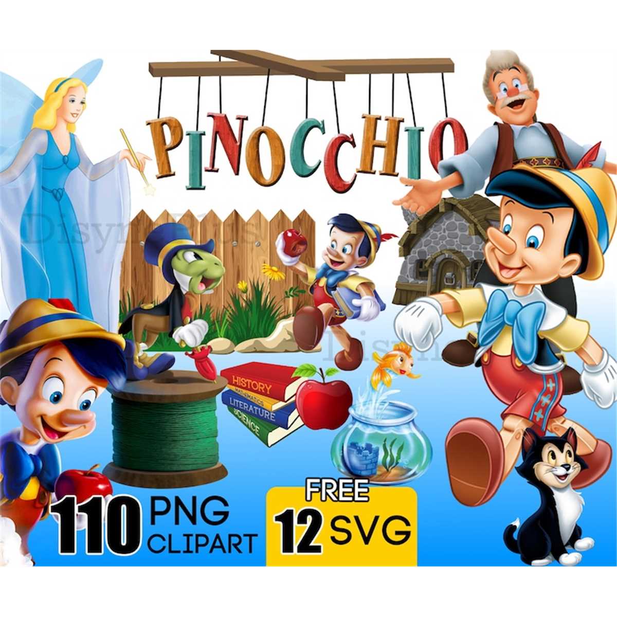 Pinocchio PNG Clipart, Pinocchio SVG, Geppetto Digital Downl - Inspire ...