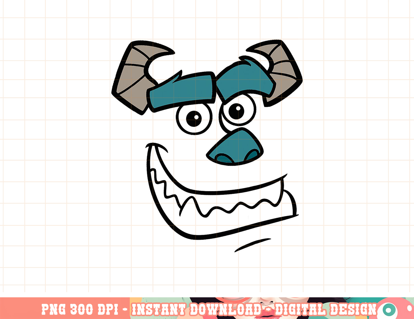 Disney Monsters Inc. Sulley Face Halloween png, sublimation - Inspire ...