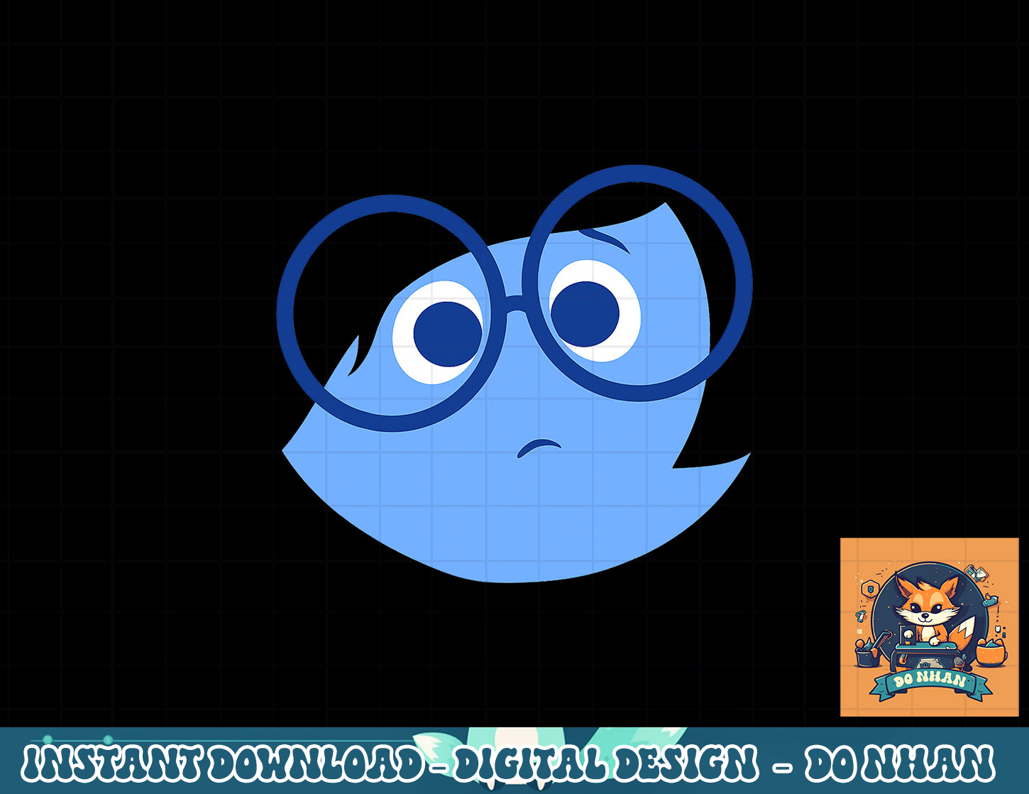 Disney Pixar Inside Out Sad Face Halloween png, sublimation | Inspire ...