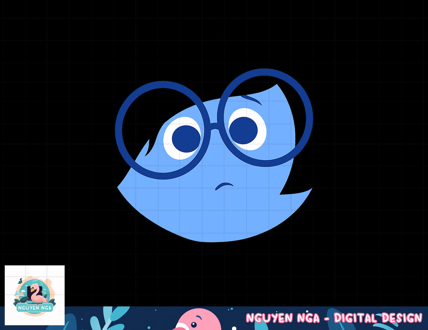 Disney Pixar Inside Out Sad Face Halloween png, sublimation | Inspire ...