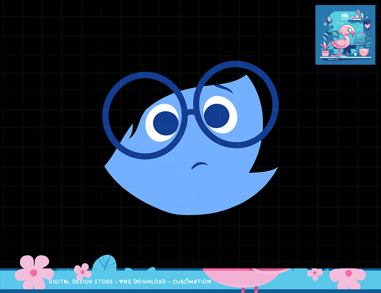 Disney Pixar Inside Out Sad Face Halloween png, sublimation - Inspire ...