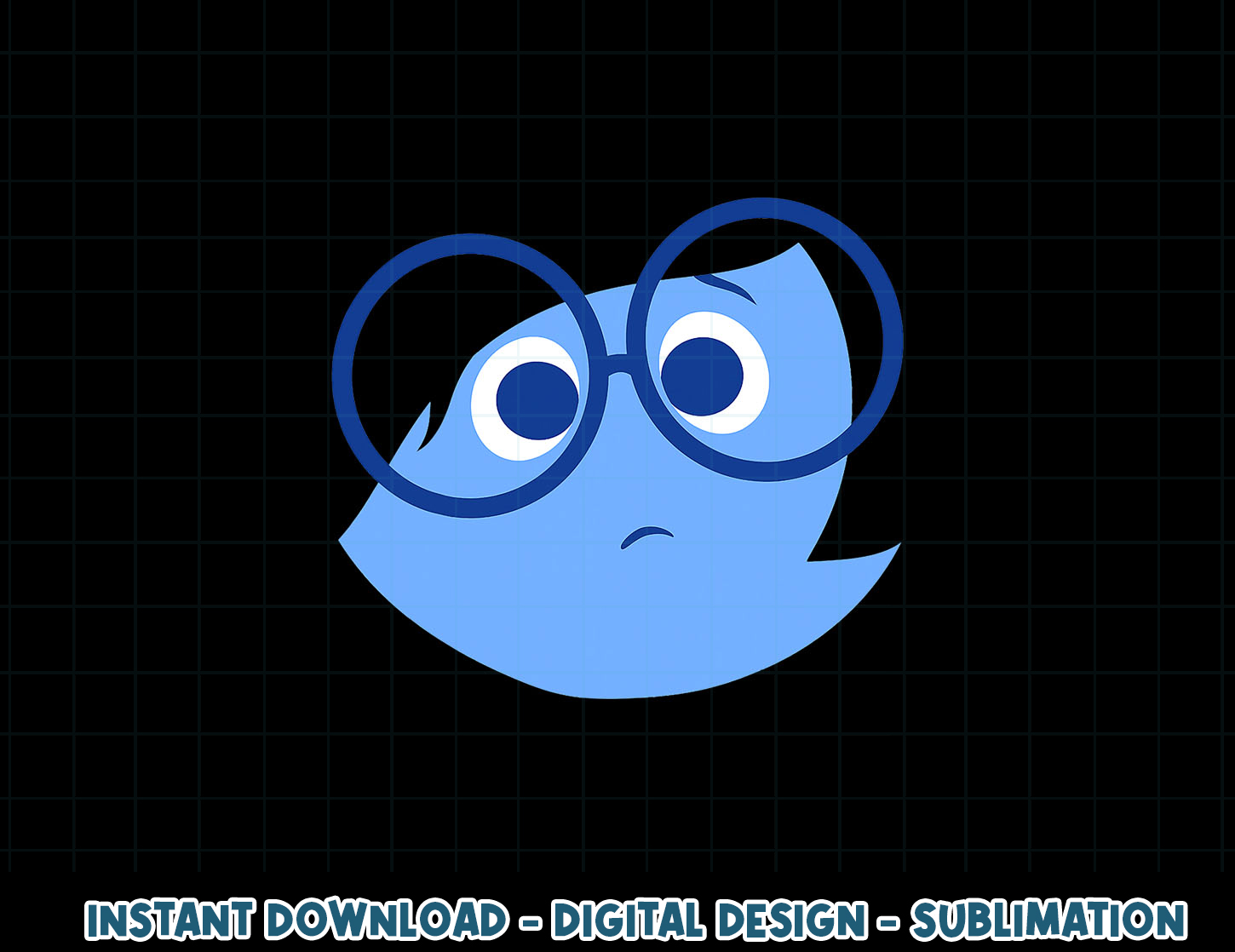 Disney Pixar Inside Out Sad Face Halloween png, sublimation - Inspire ...