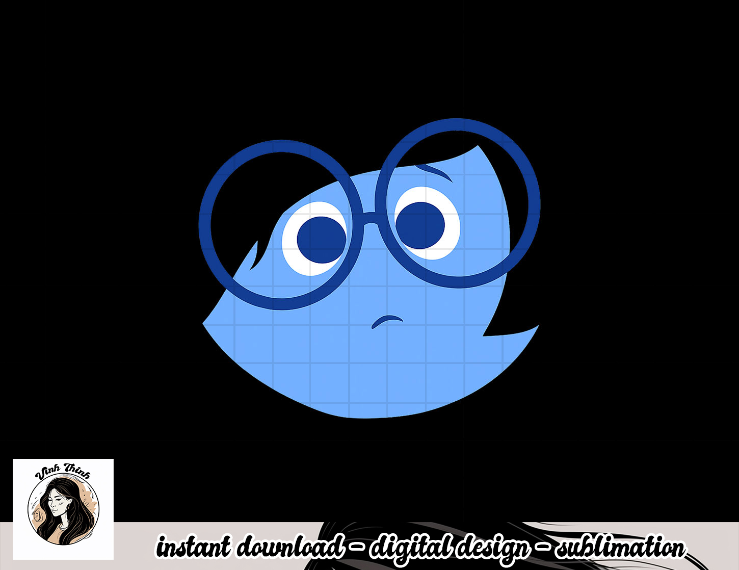 Disney Pixar Inside Out Sad Face Halloween png, sublimation - Inspire ...