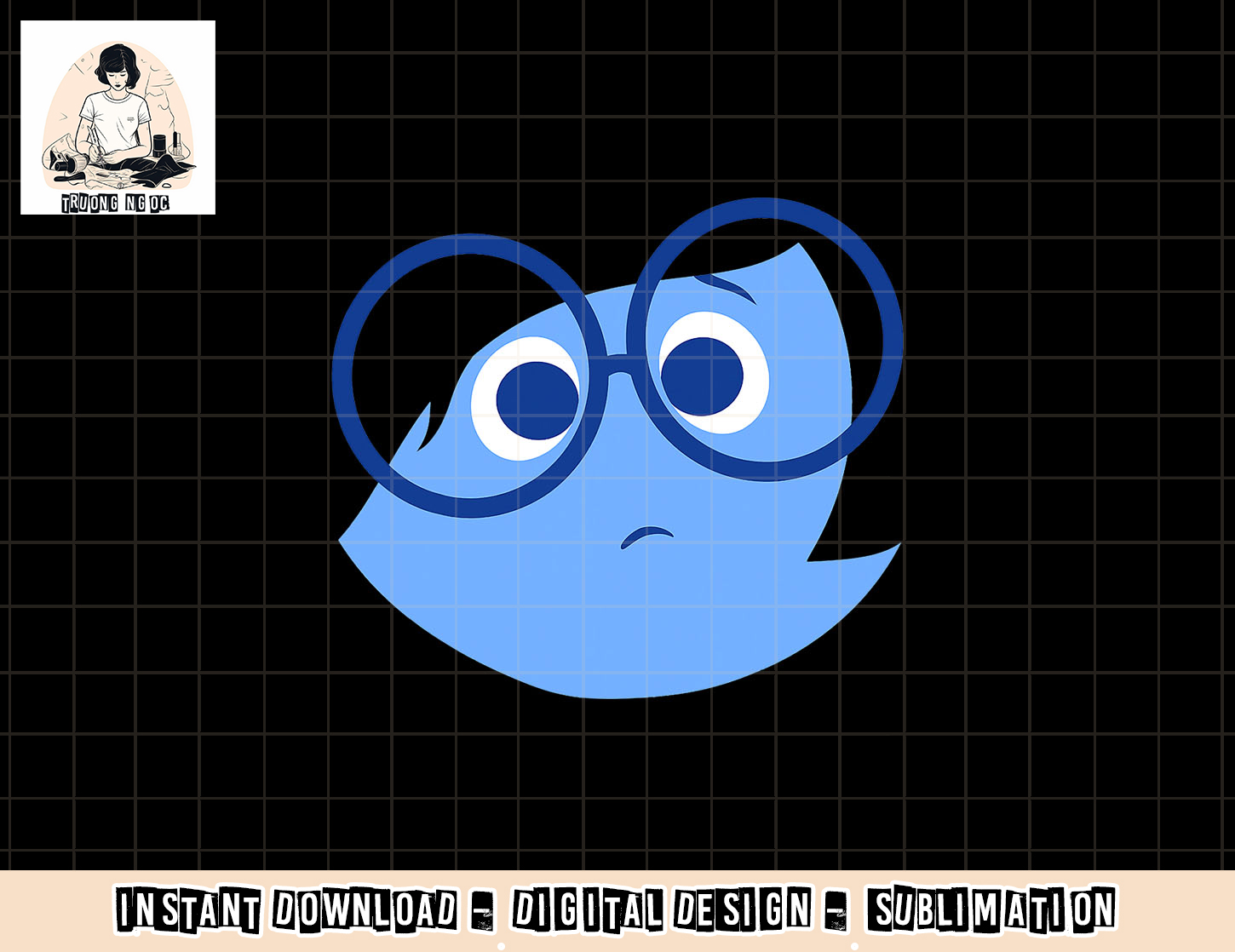 Disney Pixar Inside Out Sad Face Halloween png, sublimation | Inspire ...