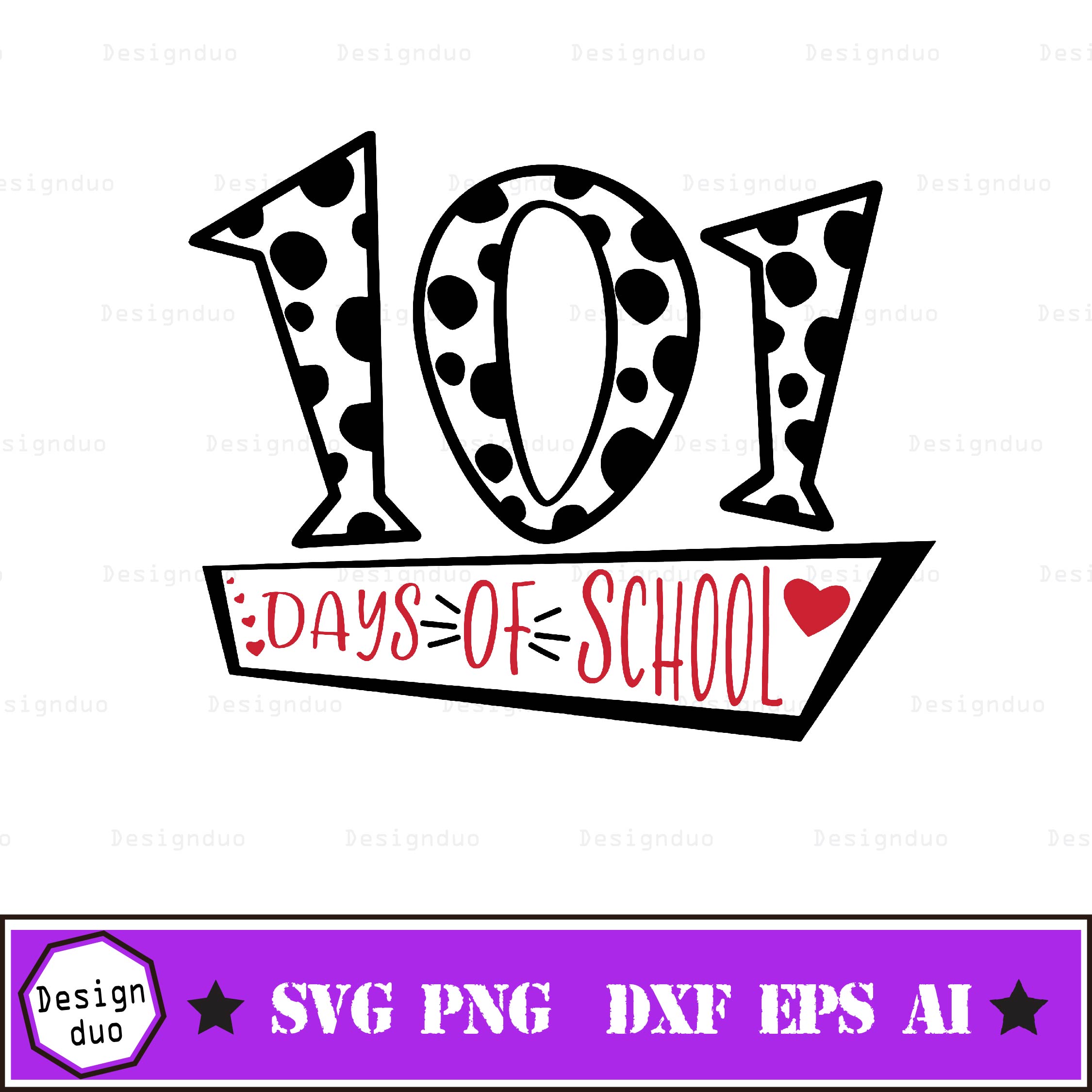101 Days of School SVG - 101 days smarter - Dalmatian puppy | Inspire ...
