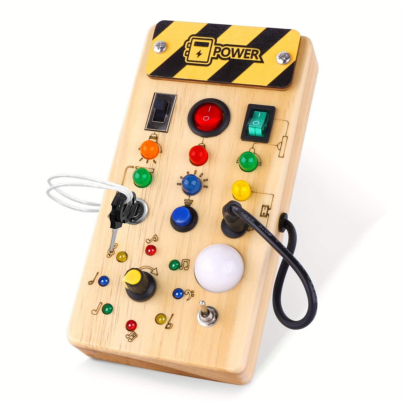 Busy Board For Toddlers With 8 LED Light Switches Sensory To | Inspire ...