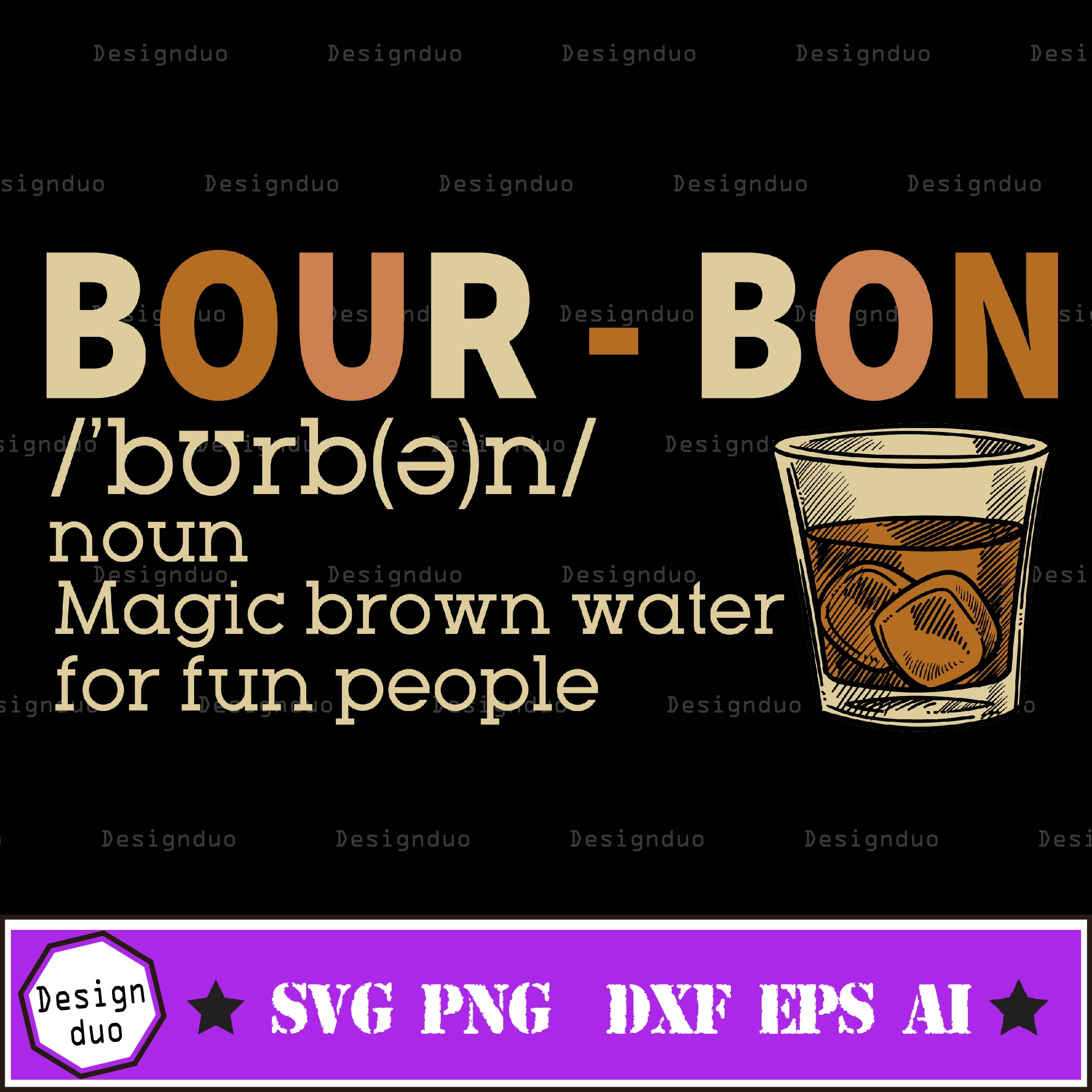 Bourbon Svg - Magic Brown Water For Fun People Tee - Vintage | Inspire ...