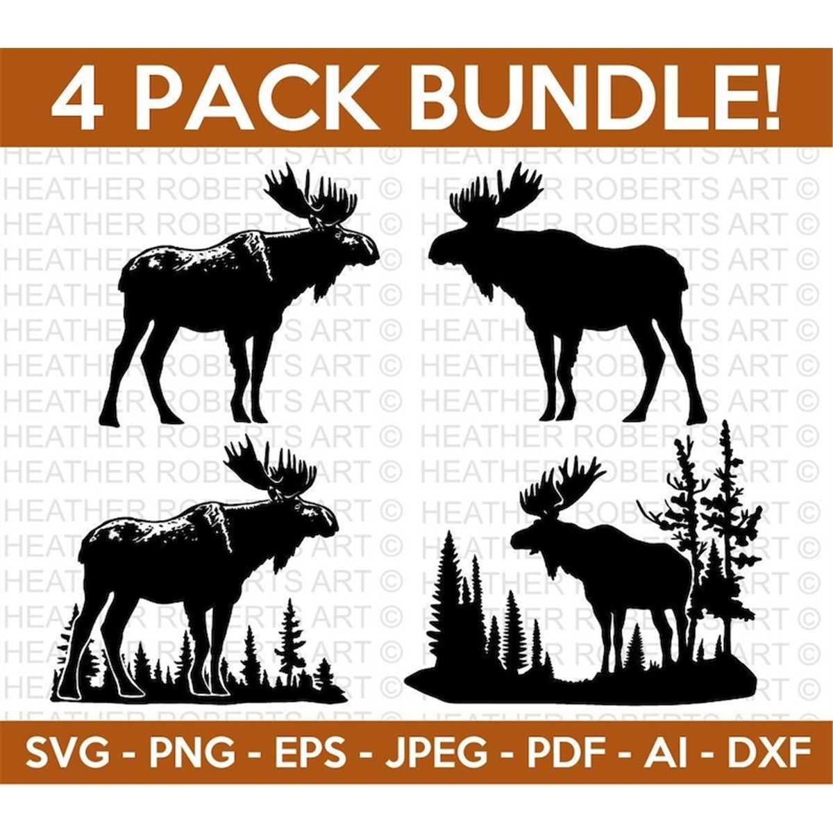 Moose Mini Svg Bundle, Moose SVG, Nature Moose svg, Baby Moo | Inspire ...